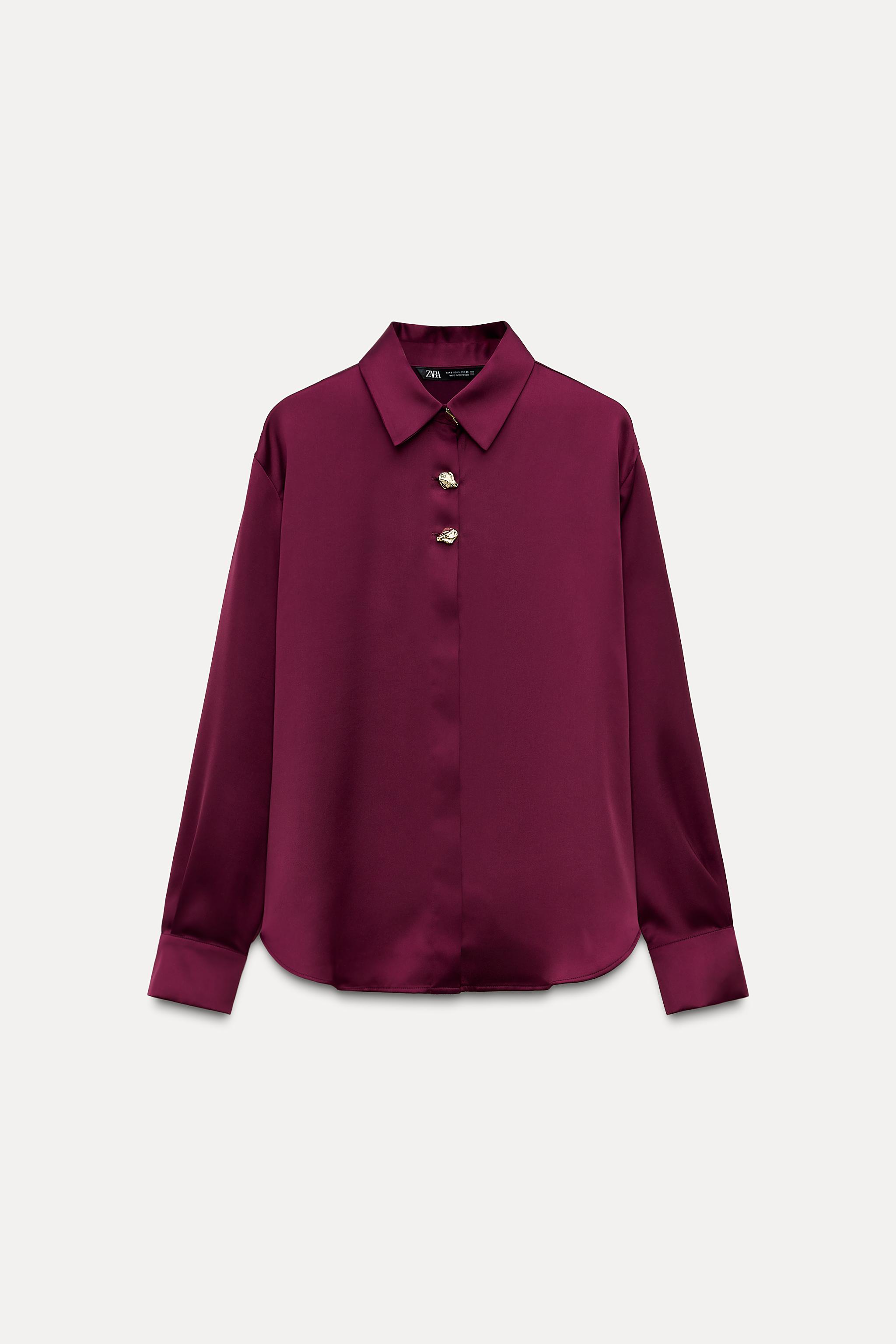 SATIN SHIRT WITH GOLD BUTTONS – American Store