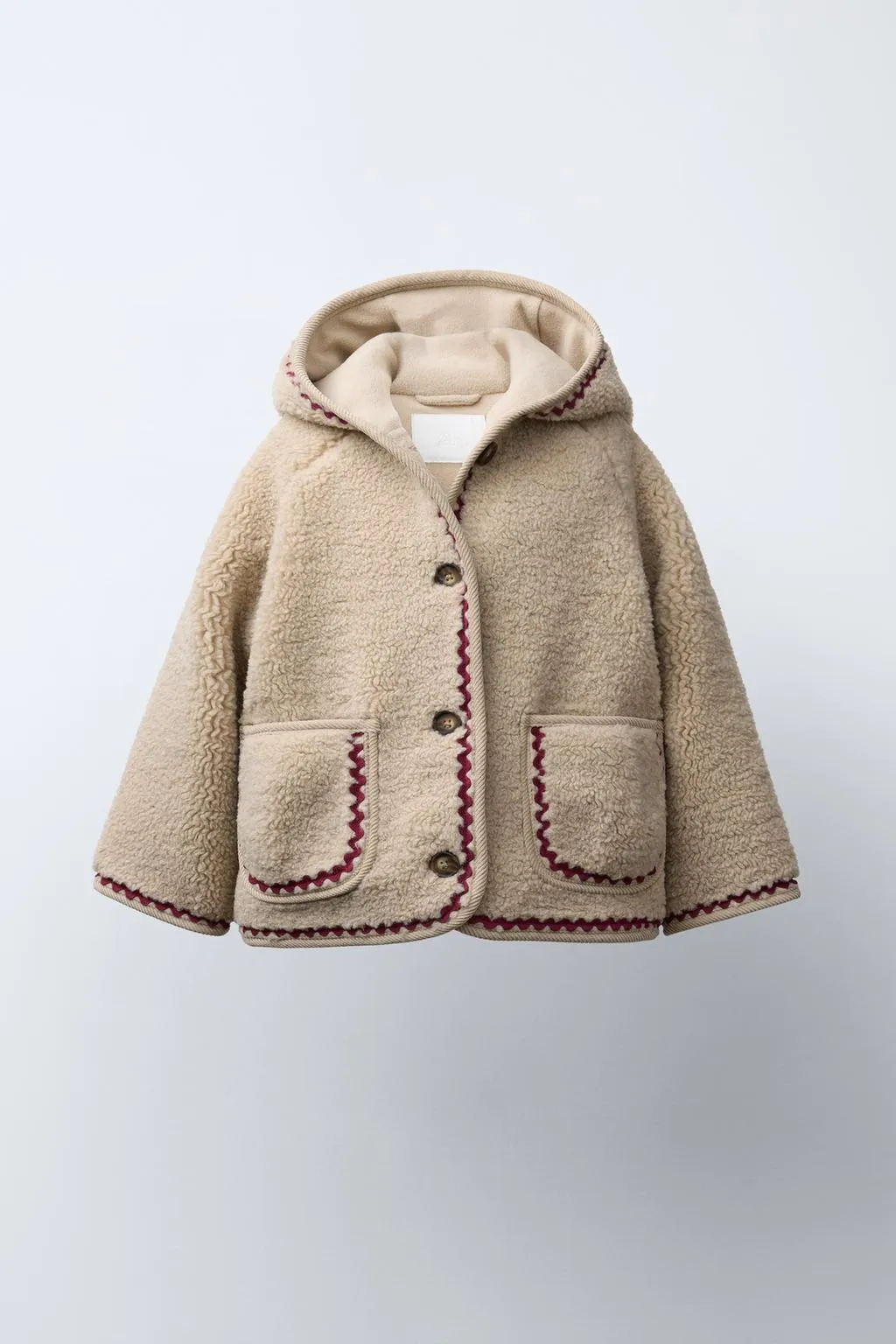 FAUX SHEARLING JACKET WITH WAVY TRIM AND FLEECE LINING – American Store